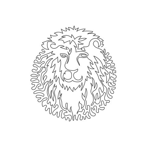 Premium Vector Continuous Curve Line Drawing Of A Ferocious Lion For Logo Wall Decor Poster