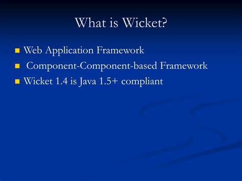 Ppt Apache Wicket Powerpoint Presentation Free Download Id977212