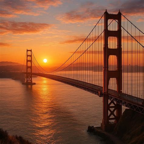 🌃️ Golden Gate Bridge At Sunrise Wallpaper