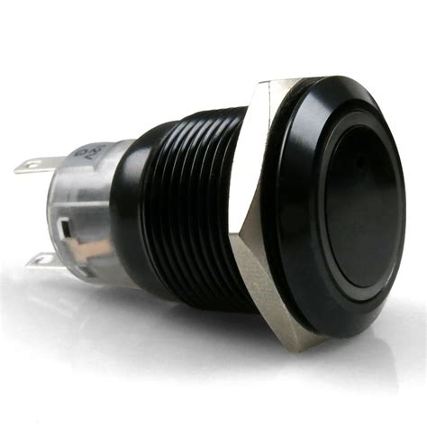 Keep It Clean 19mm Momentary Black Anodized Buttons With Led Red Or