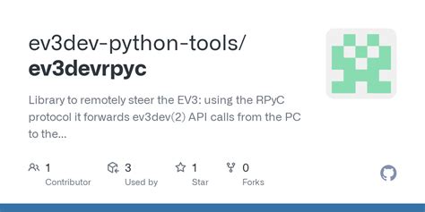 GitHub Ev Dev Python Tools Ev Devrpyc Library To Remotely Steer The EV Using The RPyC