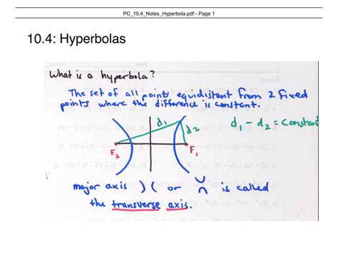 Pc 104 Notes Hyperbolas Pdf