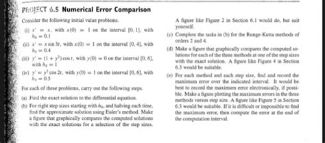 Solved PROJECT Numerical Error Comparison Consider The Chegg