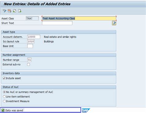 SAP FI Maintain Asset Classes SAP FI Maintain Asset Classes