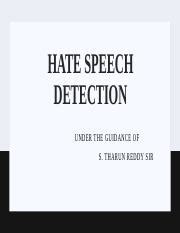 Automated Deep Learning Approach For Hate Speech Detection Course Hero