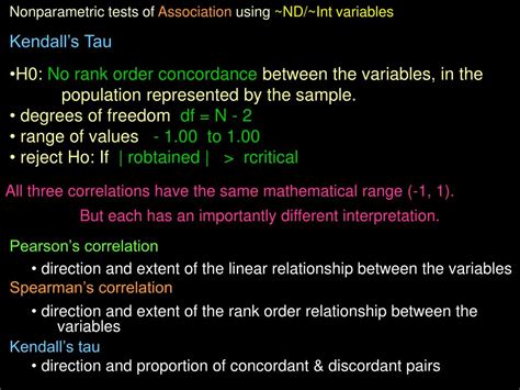 Ppt Parametric And Nonparametric Models For Tests Of Association Powerpoint Presentation Id 842423