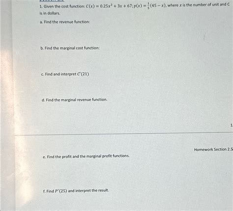 solved given the cost function