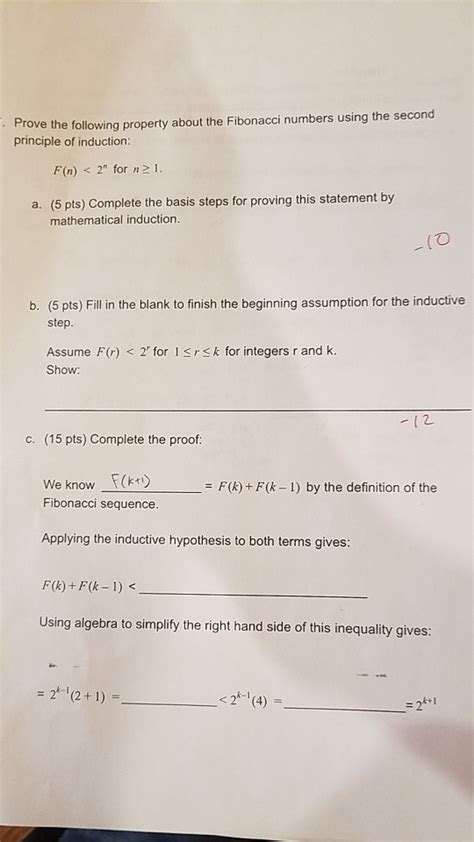 Solved Prove The Following Property About The Fibonacci Chegg