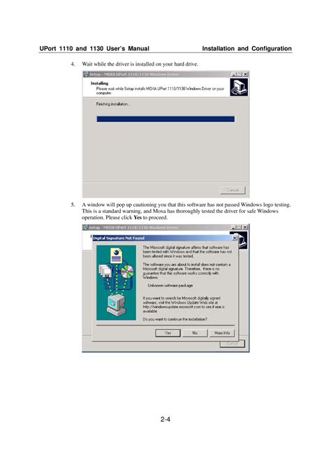 Initial Driver Installation Moxa Technologies 1110 Guide