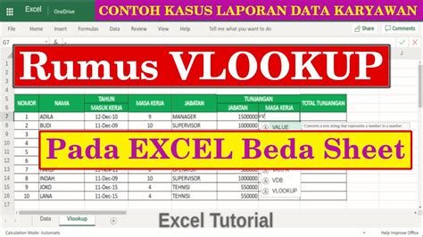 Rumus Vlookup Pada Excel Beda Sheet Youtube