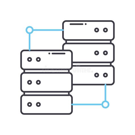 Data Centre Line Icon Outline Symbol Vector Illustration Concept