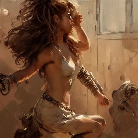Shakira Escaping Prison Portrait Elegant Intricate Stable