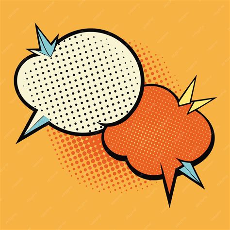 Premium Vector | Pop art speech bubbles with halftone pattern