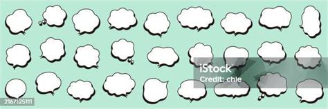 그림자가 있는 푹신한 말풍선의 벡터 일러스트 레이 션 세트 0명에 대한 스톡 벡터 아트 및 기타 이미지 0명 개체 그룹