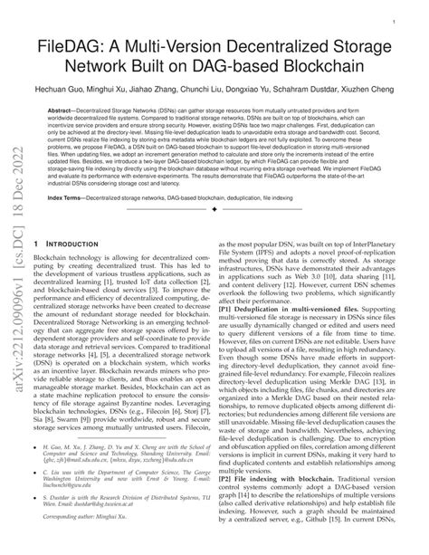 filedag a multi version decentralized storage network built on dag