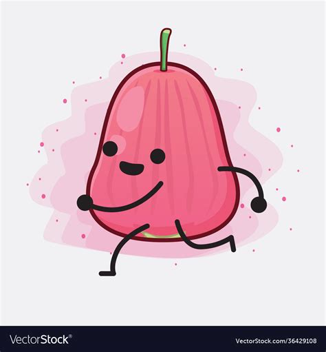 Java Apple Fruit Cute Character With Simple Face Vector Image