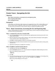 LAB Packet Tracer Navigating The IOS Docx CUSTORIO JOMEI ANDREW R NETWORKING BSIT A