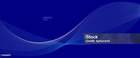 짙은 파란색 공기 입자 흐름 벡터 디자인 흐르는 점 배열의 물결과 추상적 배경 디지털 미래 일러스트 나노 기술 테마 3차원 형태에 대한 스톡 벡터 아트 및 기타 이미지