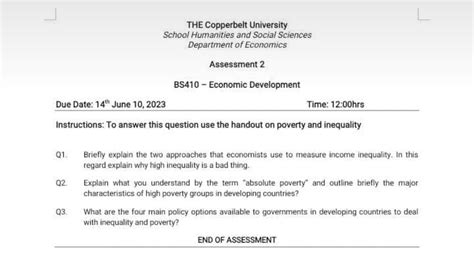 Solved The Copperbelt University School Humanities And