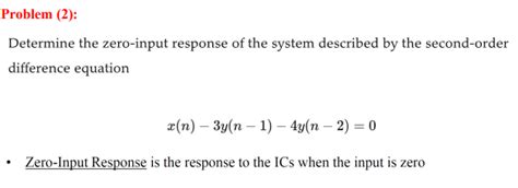 Solved Problem Determine The Zero Input Response Of The Chegg
