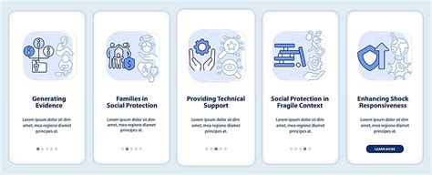 Social Protection Onboarding Mobile App Screen Website Form Icon Vector