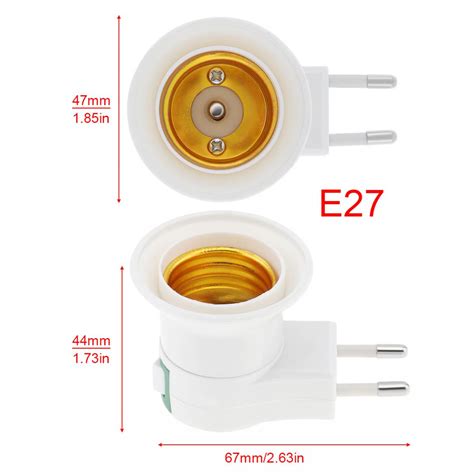 E27 Base Socket Eu Plug Night Light With Power On Grandado