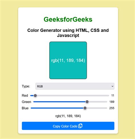 How To Create A Color Generator Using HTML CSS And JavaScript GeeksforGeeks