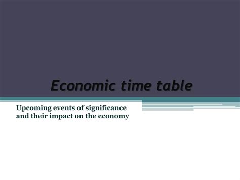 Economic Time Table Ppt