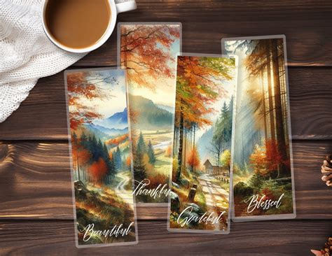 Fall Bookmarks Thankful Bookmarks Cozy Fall Bookmark Set T For