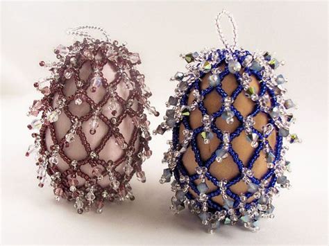 Easter Elegance Beaded Egg Pattern Beading Tutorial In Pdf Etsy