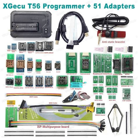 xgecu t56 universal programmer 51 adapters for spi nand flash emmc