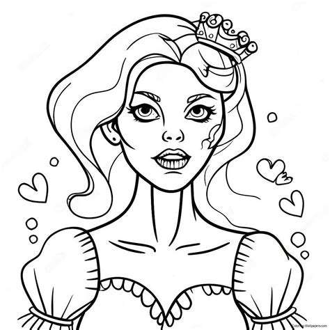 Zombie Princess Coloring Page 63893 50541
