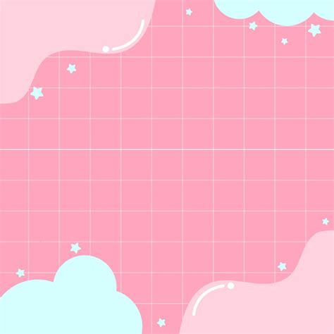 Premium Vector Cute Background Grid With Clouds And Stars