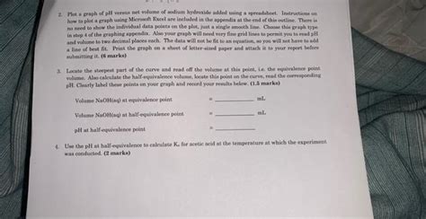 solved instructor s initials and date 2 plot a graph of ph