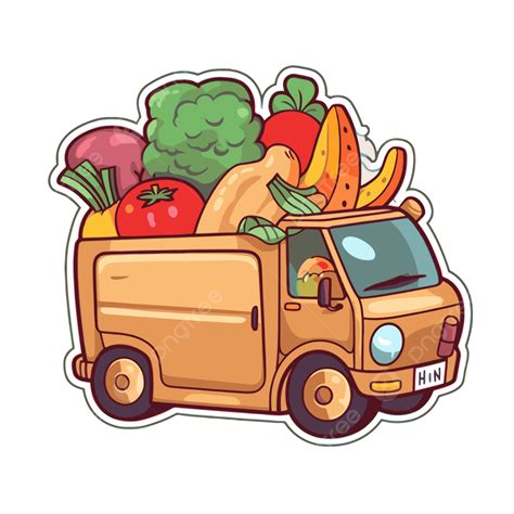 Cartoon Delivery Truck Clip Art Delivery Truck Vector Png Vector