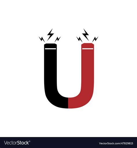 Letter U Magnet Logo Design Royalty Free Vector Image