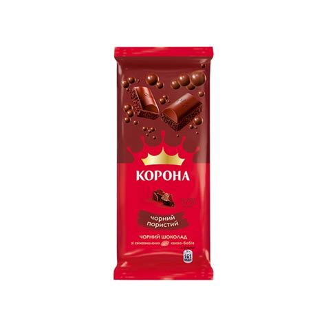 Шоколад 90г Корона чорний пористий купити в Києві та Україні за ціною ...