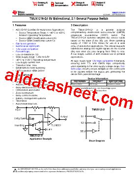 TMUX1219DBVRQ1 Datasheet PDF Texas Instruments