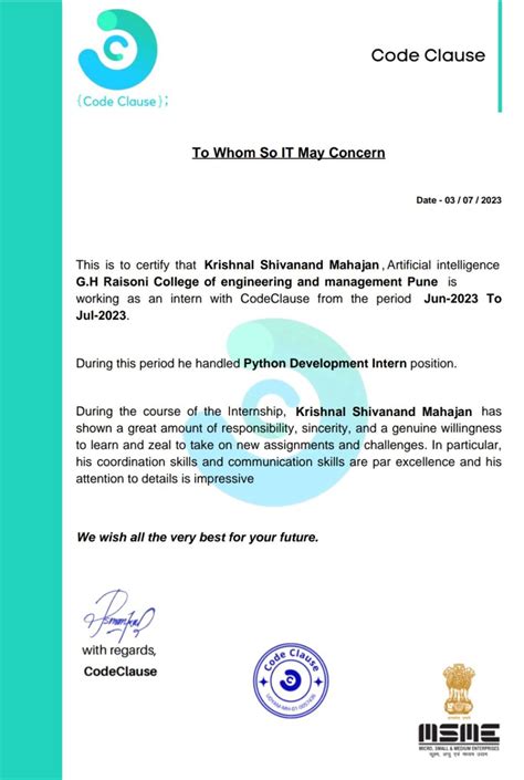 Krishnal Mahajan On Linkedin Codeclause Internshipcompletion Pythoninternship Grateful