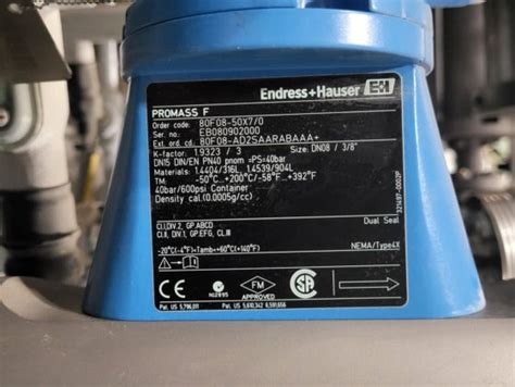 Endress Hauser Promass 80f In British Columbia Canada