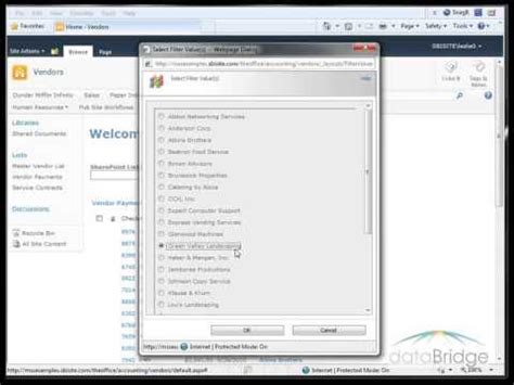 Working With List Filter Web Part In SharePoint