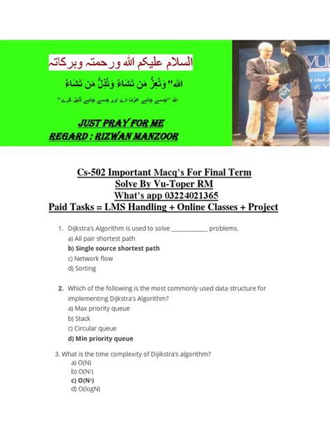 Cs 502 Final Term Solve By Vu Toper Pdf Vertex Graph Theory Graph Theory