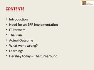 Erp Failure In Hersheys PPT Logistics Business