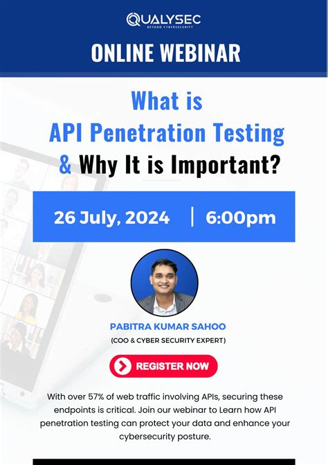 𝐉𝐨𝐢𝐧 𝐎𝐮𝐫 𝐖𝐞𝐛𝐢𝐧𝐚𝐫 𝐨𝐧 𝐀𝐏𝐈 𝐏𝐞𝐧𝐞𝐭𝐫𝐚𝐭𝐢𝐨𝐧 𝐓𝐞𝐬𝐭𝐢𝐧𝐠 Qualysec Beyond Cybersecurity