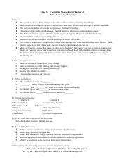 Class Chemistry Worksheet Chapter Pdf Class Chemistry Worksheet Chapter