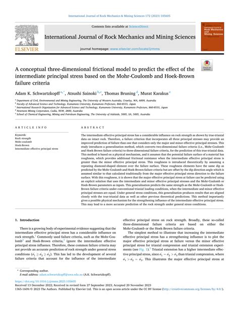pdf a conceptual three dimensional frictional model to predict the