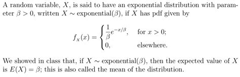Solved A Random Variable X Is Said To Have An Exponential Chegg