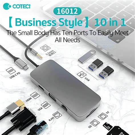 COTECi 10 In 1 USB C HUB Multiport Adapter
