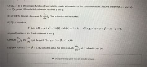Solved Let S T Be A Differentiable Function Of Two