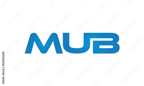 Mub Letters Linked Logo Design Letter To Letter Connection Monogram Concepts Vector Alphabet